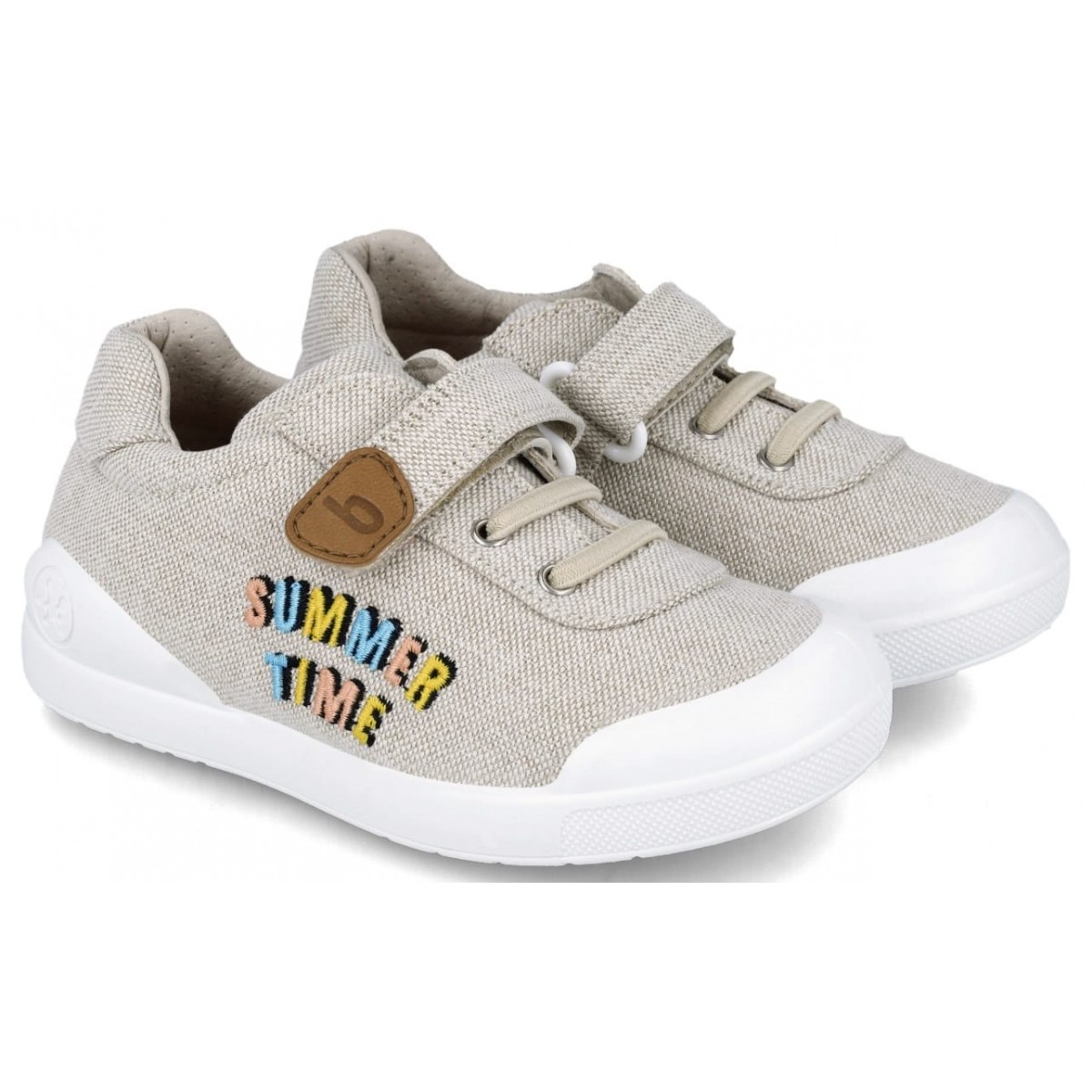 Sneakers Biomecanics 242295-B Crema. Copii, Piele Naturala, Crem ...