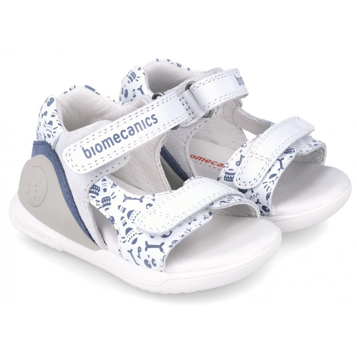 Sandale Biomecanics 242147-B Blanco Copii, Piele Naturala, Alb, Biomecanics