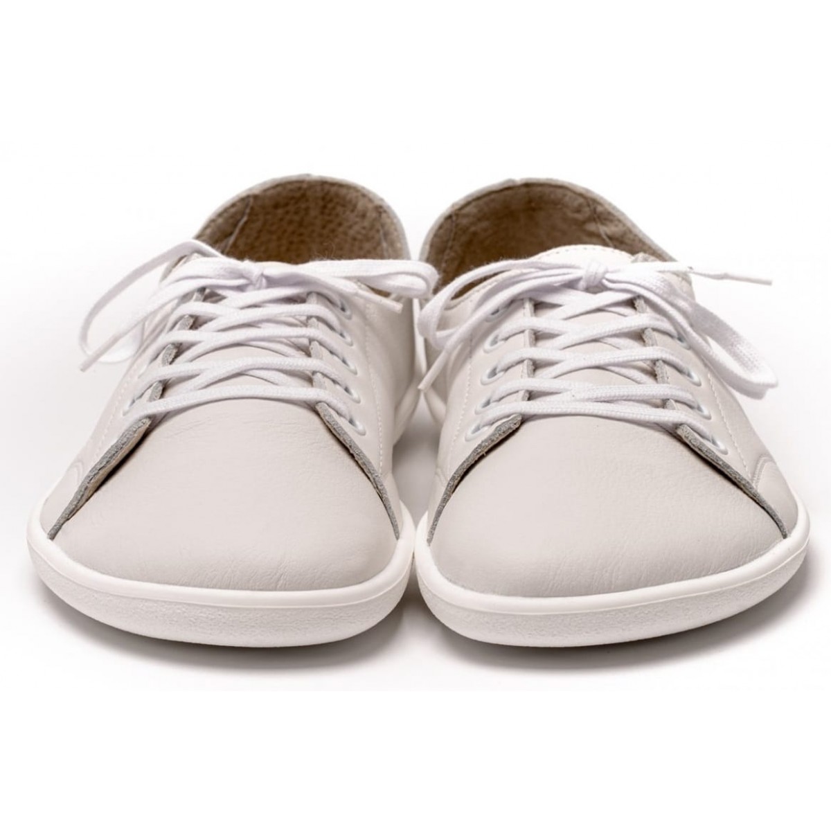 Sneakers Barefoot Be Lenka Prime White, Copii, Piele Naturala, Alb, Be ...