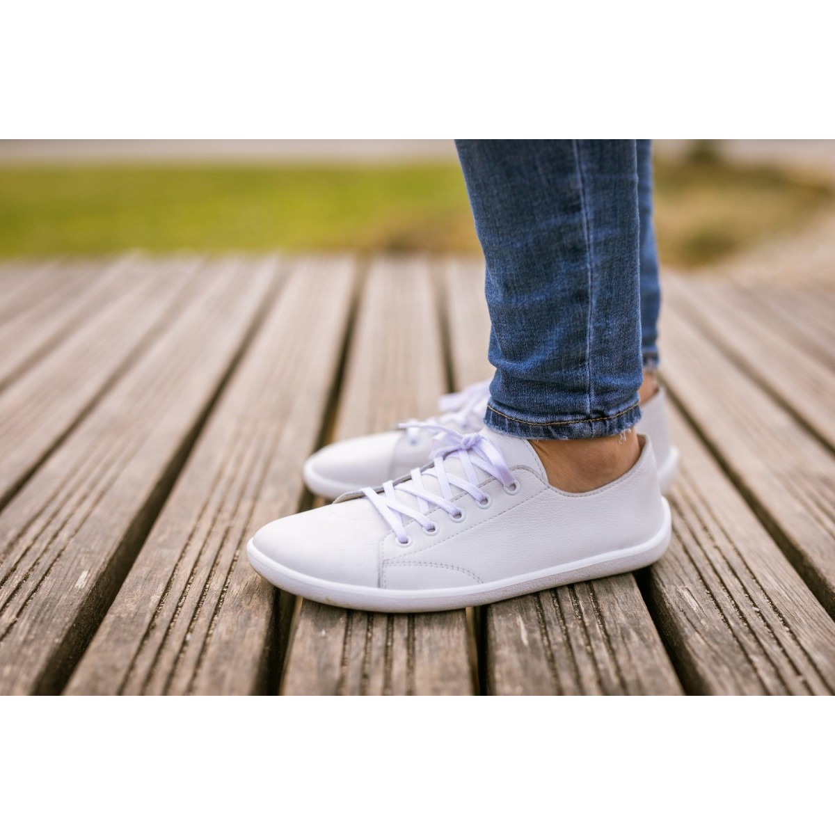 Sneakers Barefoot Be Lenka Prime White, Copii, Piele Naturala, Alb, Be ...