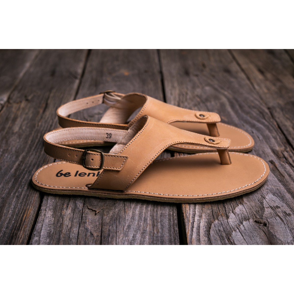 Sandale Barefoot Be Lenka Promenade Sand, Adulti, Piele Naturala, Maro ...